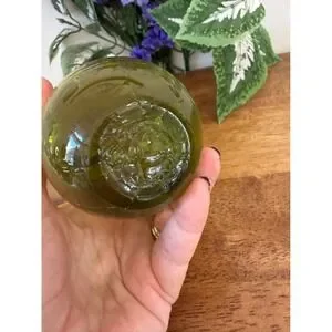 Accents | Vintage Olive Green Crackle Glass Pitcher Hand Blown Applied ...